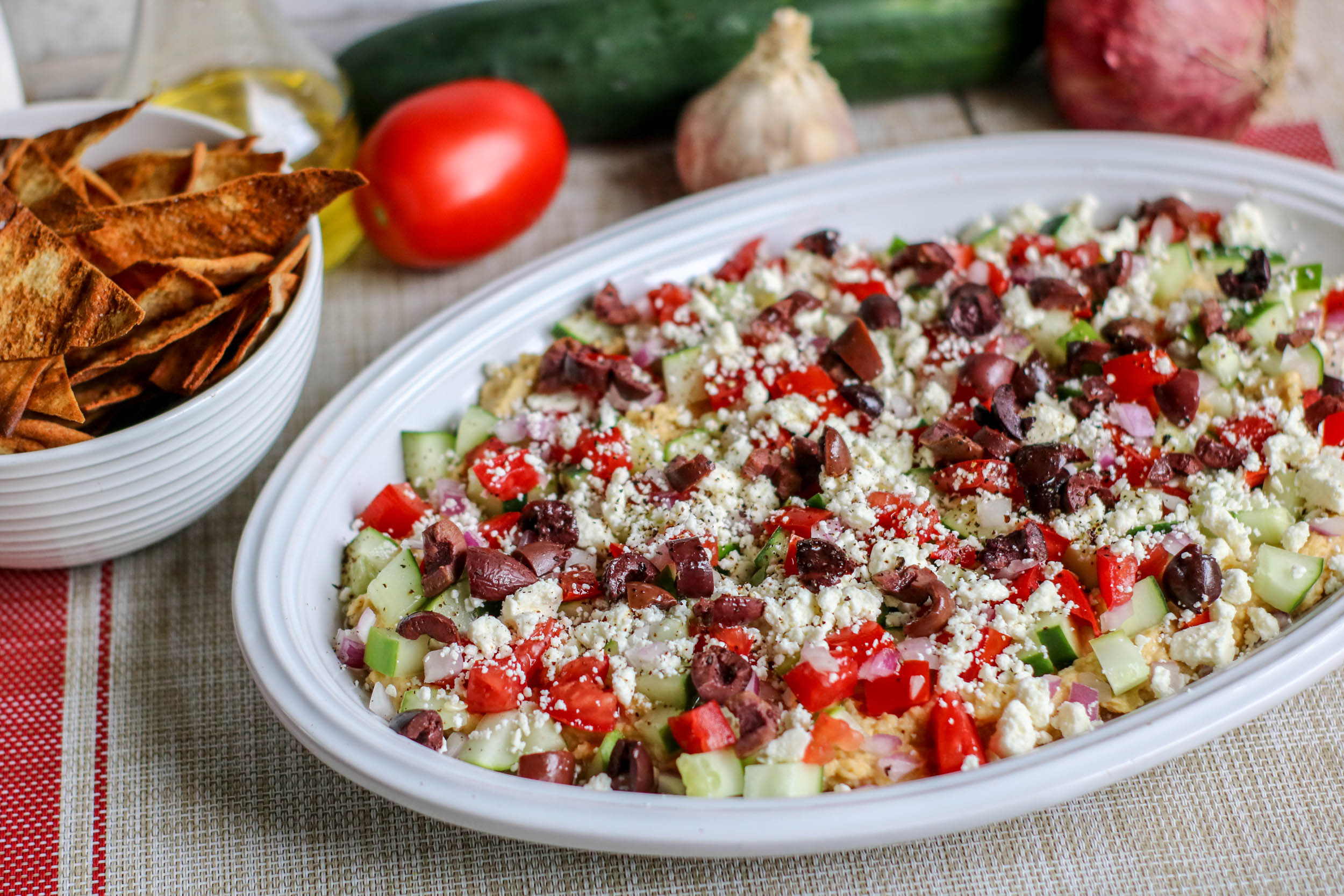 Greek Layered Hummus Dip - Love On A Plate Appetizers