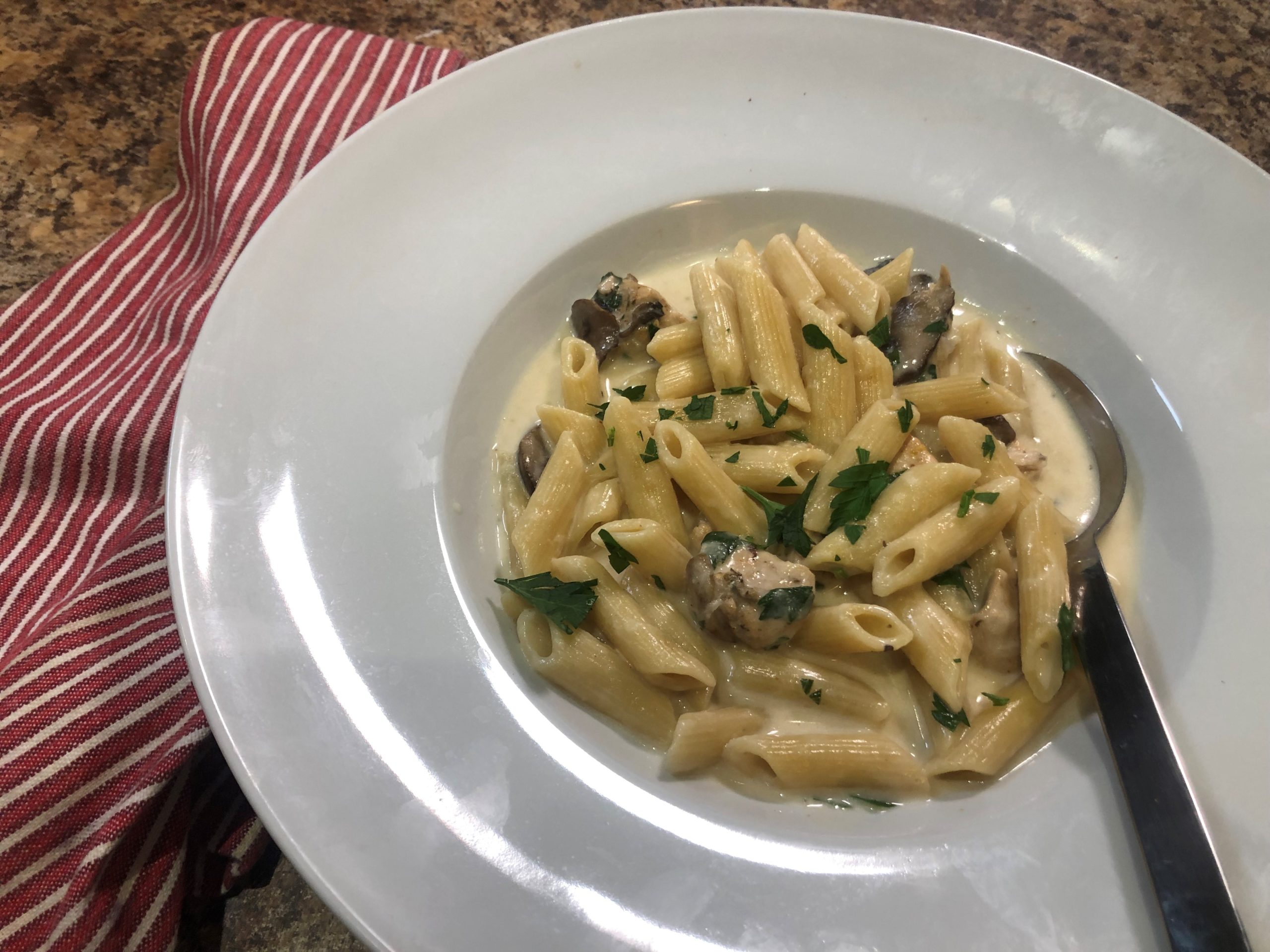 Instant Pot Creamy Parmesan Lemon Chicken Penne - Love On A Plate